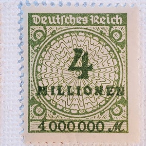 1920's Germany 6 Stamps Shiny OG Unhinged Millionen - Etsy