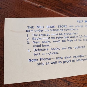 Vintage MSU Book Store Book Mark - Etsy