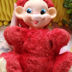 Vintage Stuffed Animal Plushie Rubber Faced Monkey - Etsy