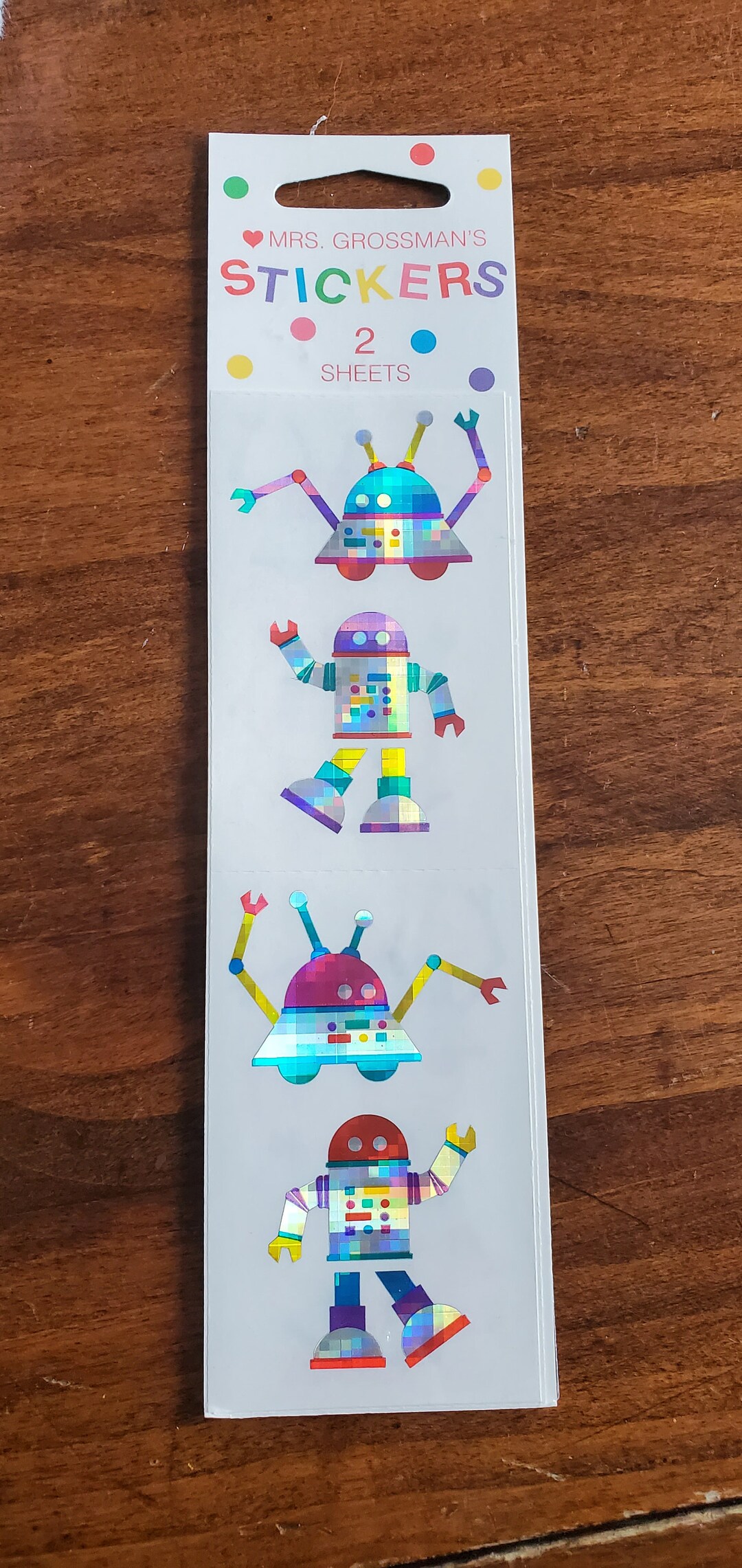 90s Mrs. GROSSMAN'S Stickers 2 Sheets New in Pack Halogram Robots - Etsy