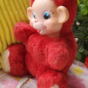 Vintage Stuffed Animal Plushie Rubber Faced Monkey - Etsy