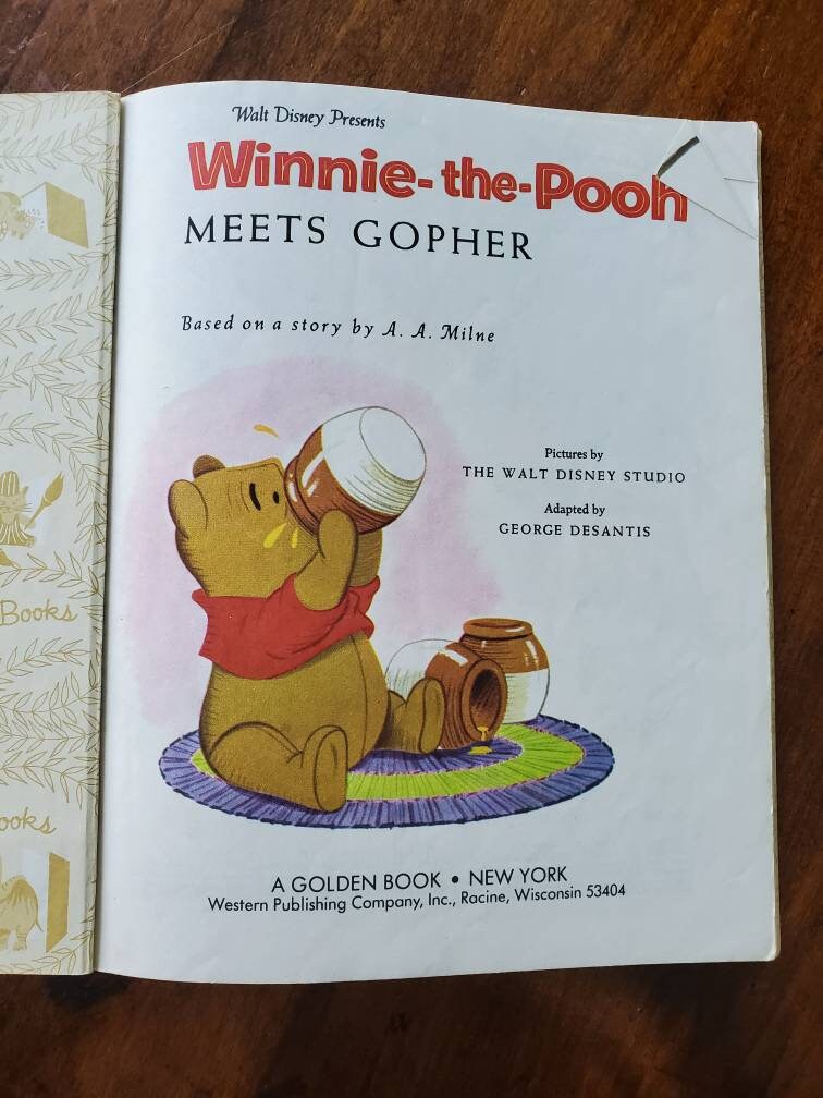 Winnie the Pooh Meets Gopher Little Golden Book - Etsy