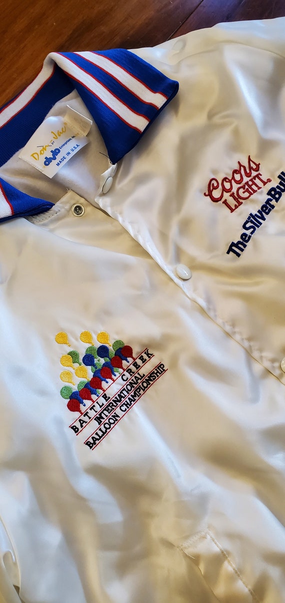 Vintage Coors Beer Bomber Jacket 80's The Silver Bull… - Gem