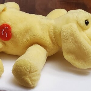 1988 Chrisha Creations Playful Plush Yellow Smiling Beanie Puppy - Etsy