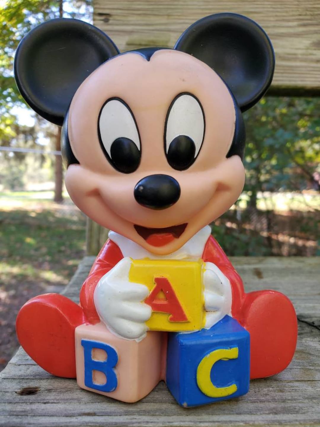 1984/86 Vintage Walt Disney Mickey Mouse Vinyl Squeaker Toy Collectible ...