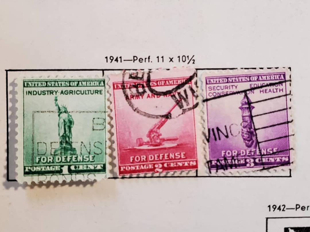 1941 for Defense US Postage Stamp Trio Lot - Etsy