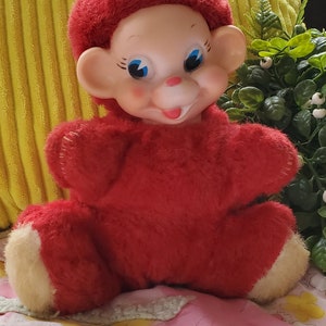 Vintage Stuffed Animal Plushie Rubber Faced Monkey - Etsy