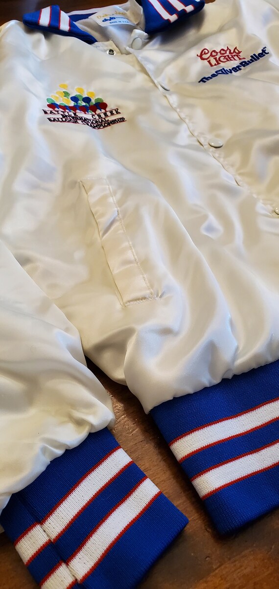 Vintage Coors Beer Bomber Jacket 80's The Silver Bull… - Gem