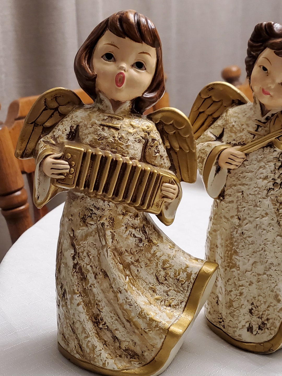 Dickson Musical Paper Mache Gold Christmas Angels Japan - Etsy