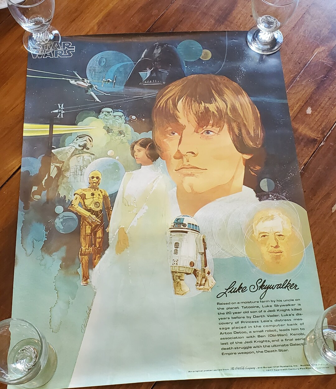 1977 Luke Skywalker Star Wars Poster by the Coca-cola Company & Burger ...