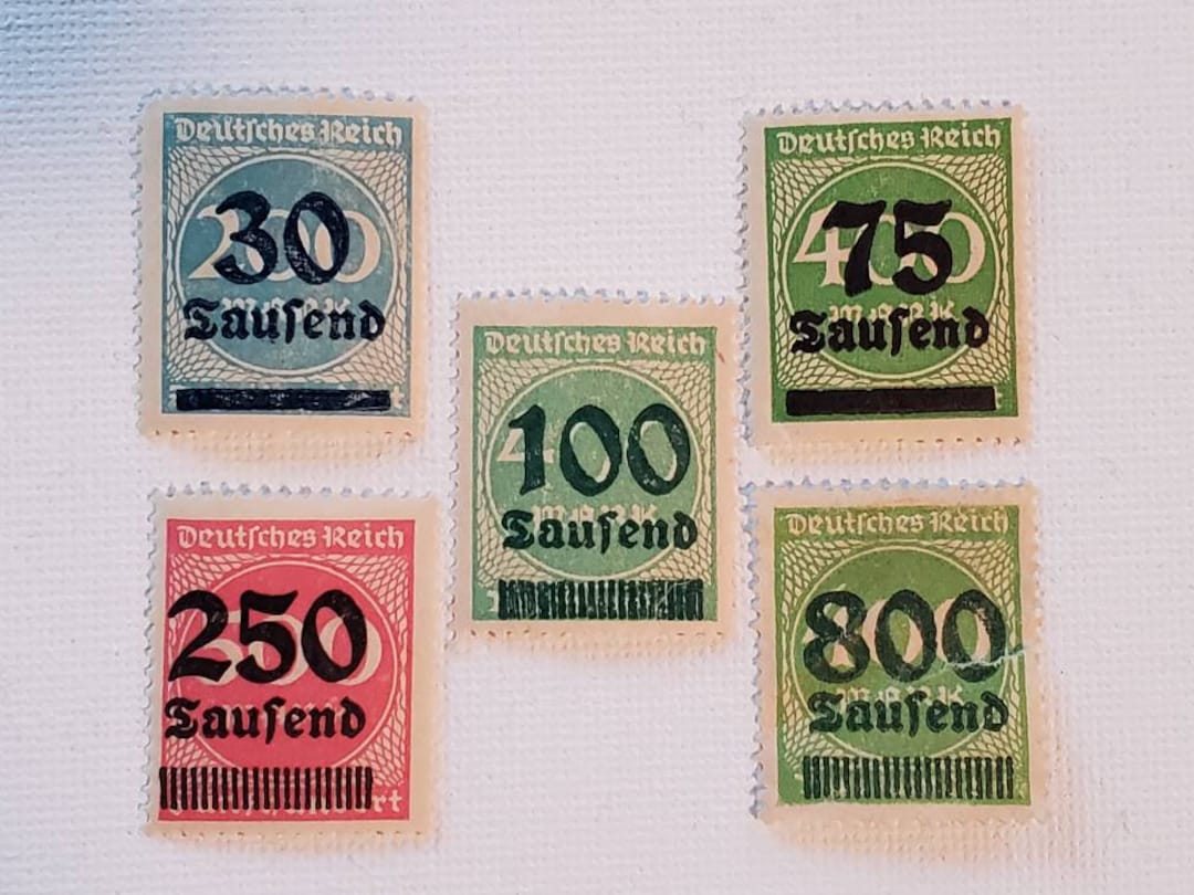 1920's Germany 5 Stamps Shiny OG Overprints - Etsy