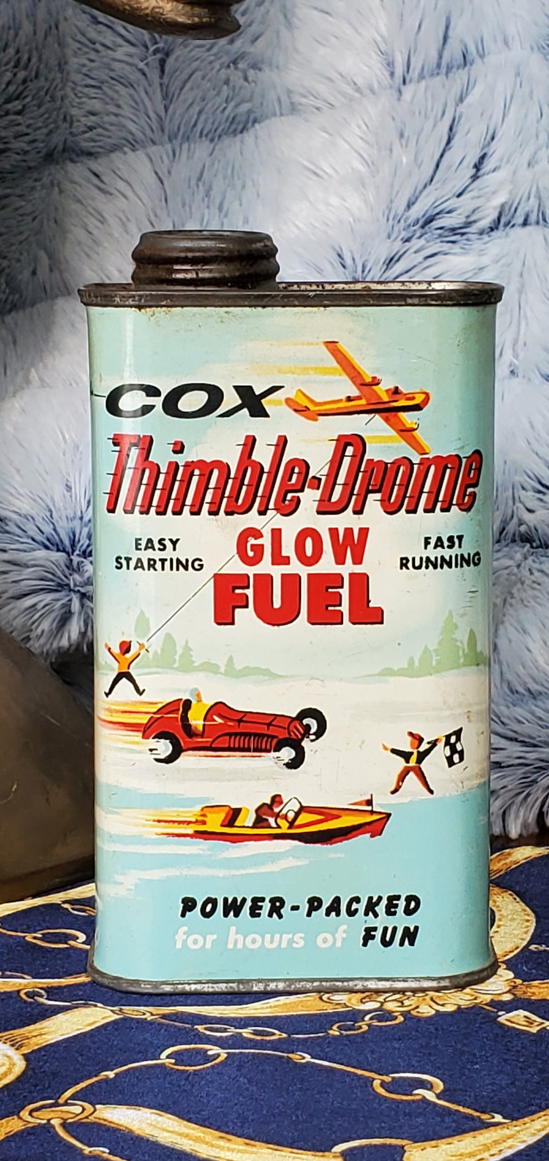 Vintage COX Thimble Drome Remote Control Airplane Car Glow Fuel Empty ...
