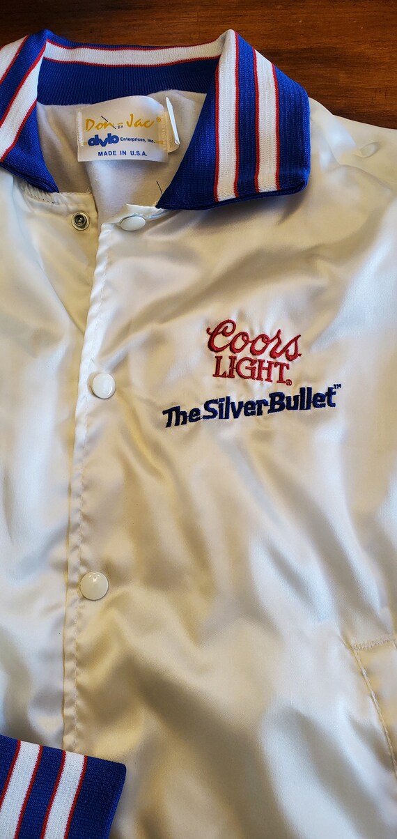 Vintage Coors Beer Bomber Jacket 80's The Silver Bull… - Gem