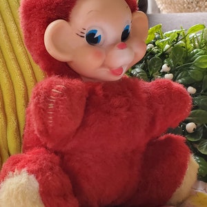 Vintage Stuffed Animal Plushie Rubber Faced Monkey - Etsy
