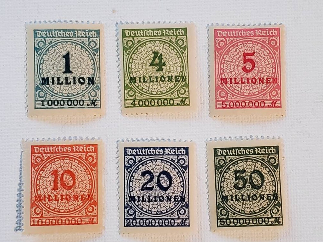 1920's Germany 6 Stamps Shiny OG Unhinged Millionen - Etsy