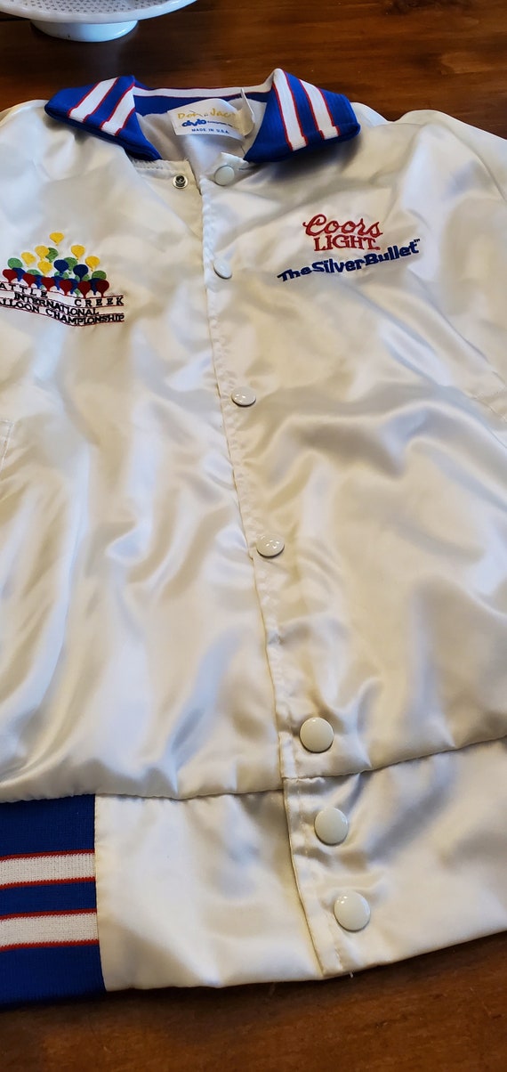 Vintage Coors Beer Bomber Jacket 80's The Silver Bull… - Gem