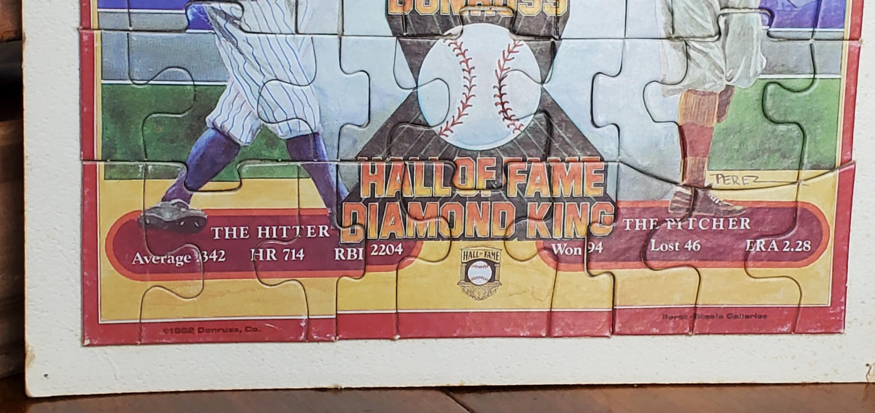 1982 Donruss Hall of Fame Diamond King Babe Ruth Permanently Mounted ...