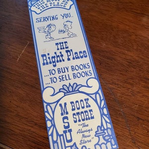 Vintage MSU Book Store Book Mark - Etsy