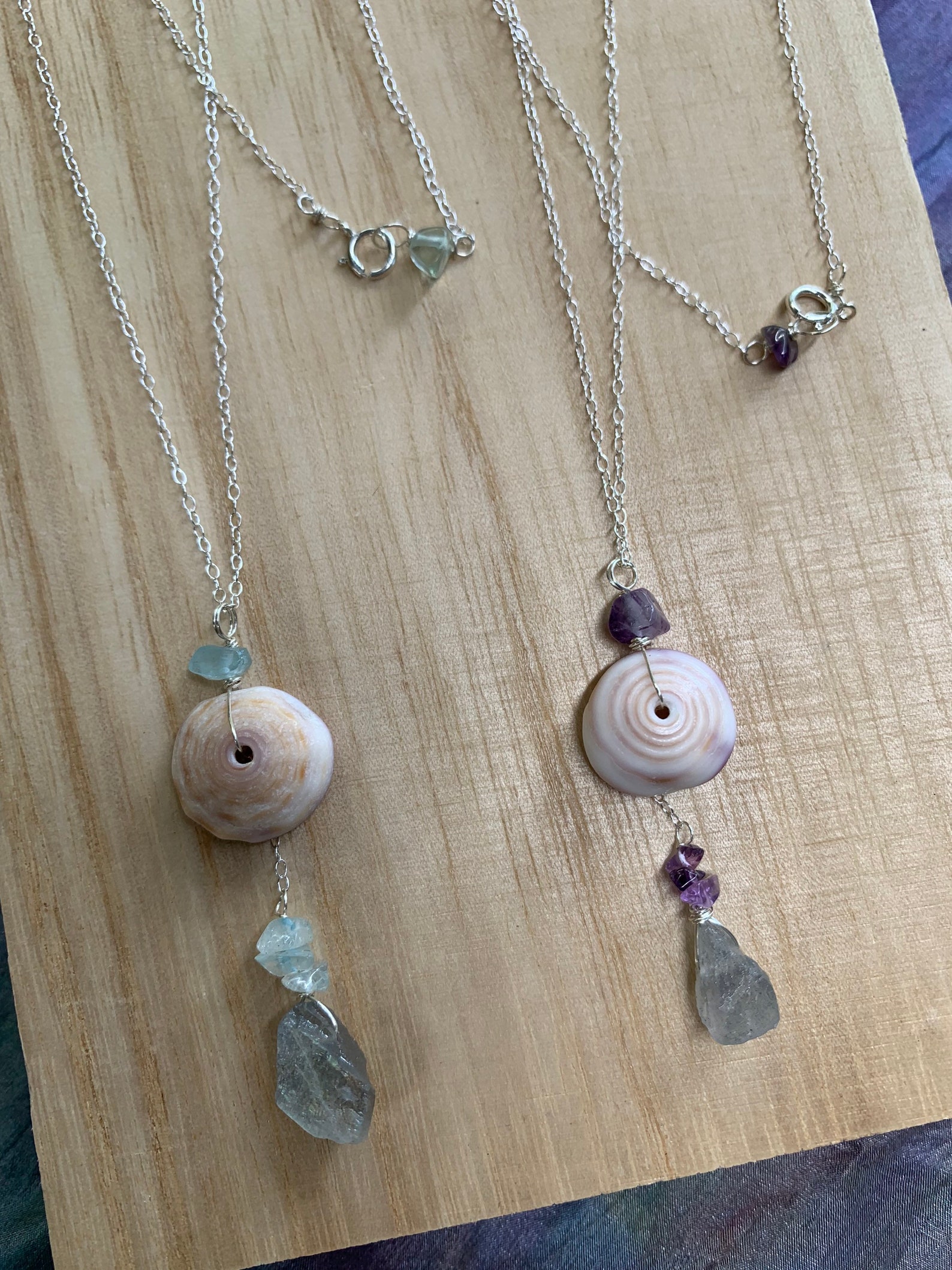 Turquoise Shell Necklace, Large Puka Shell Necklace, Turquoise Sterling ...