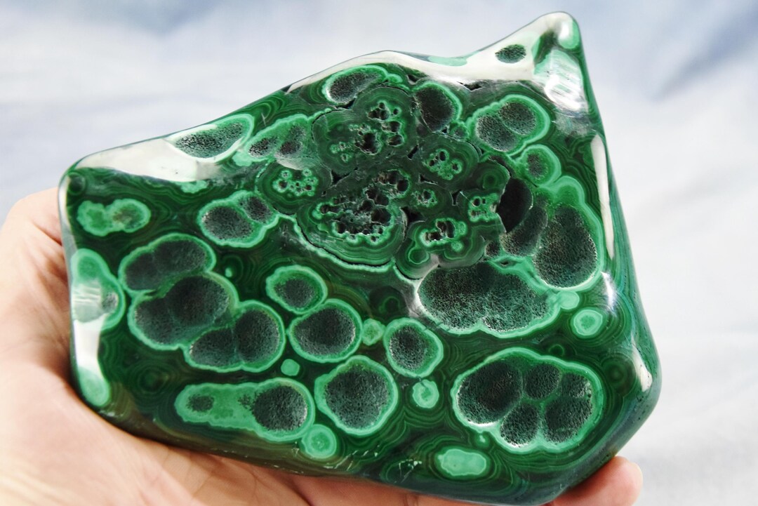 4013xx Beautiful Large Bullseye Malachite Freeform With Orbs Crystal ...