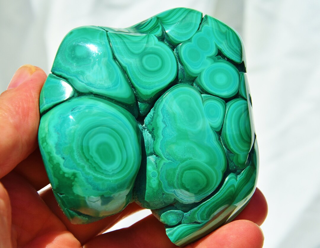4235xx Beautiful Large Bullseye Malachite Freeform With Orbs Crystal ...