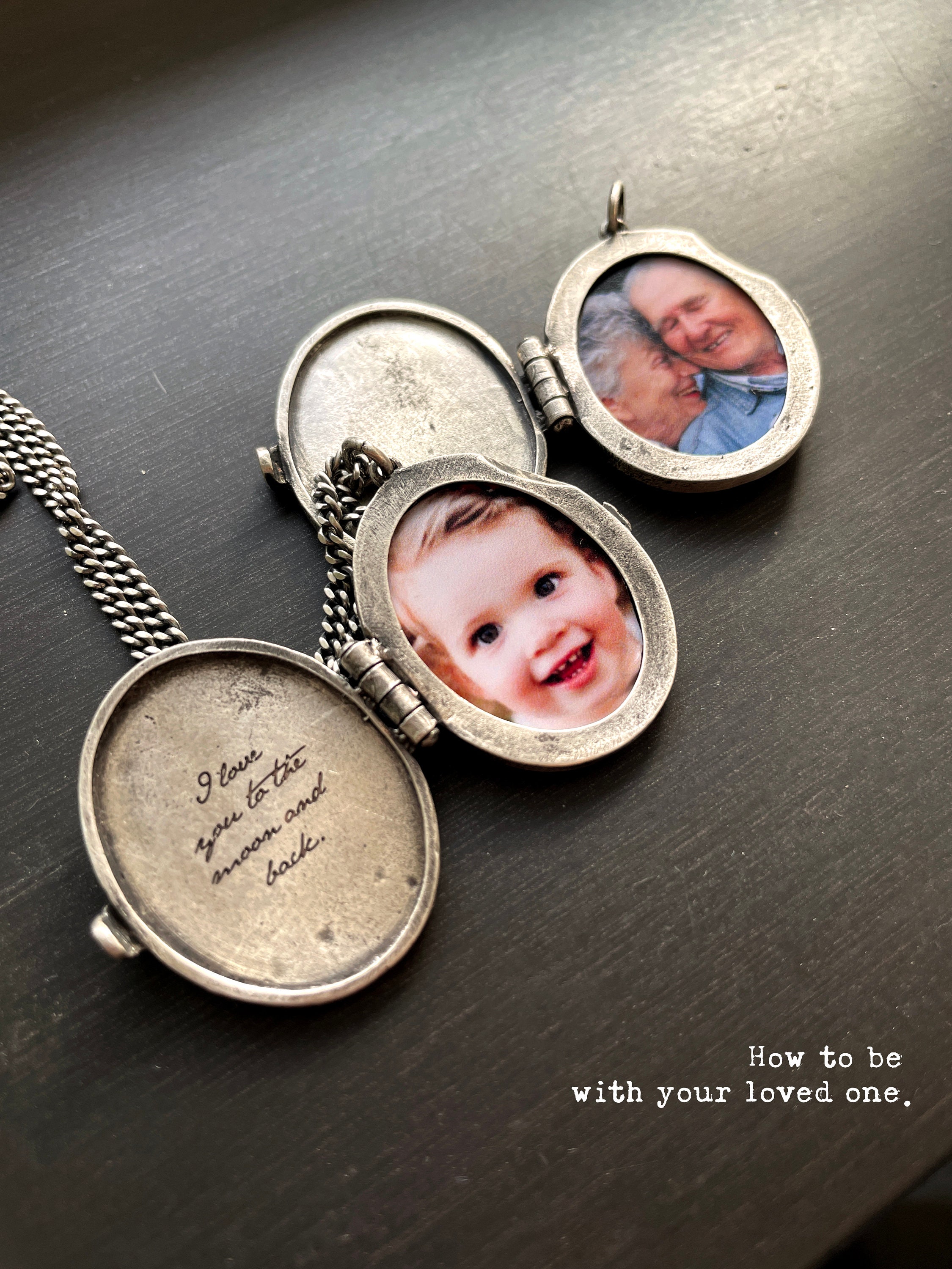 Fingerprint Locket Necklace Locket with Photo Sterling | Etsy