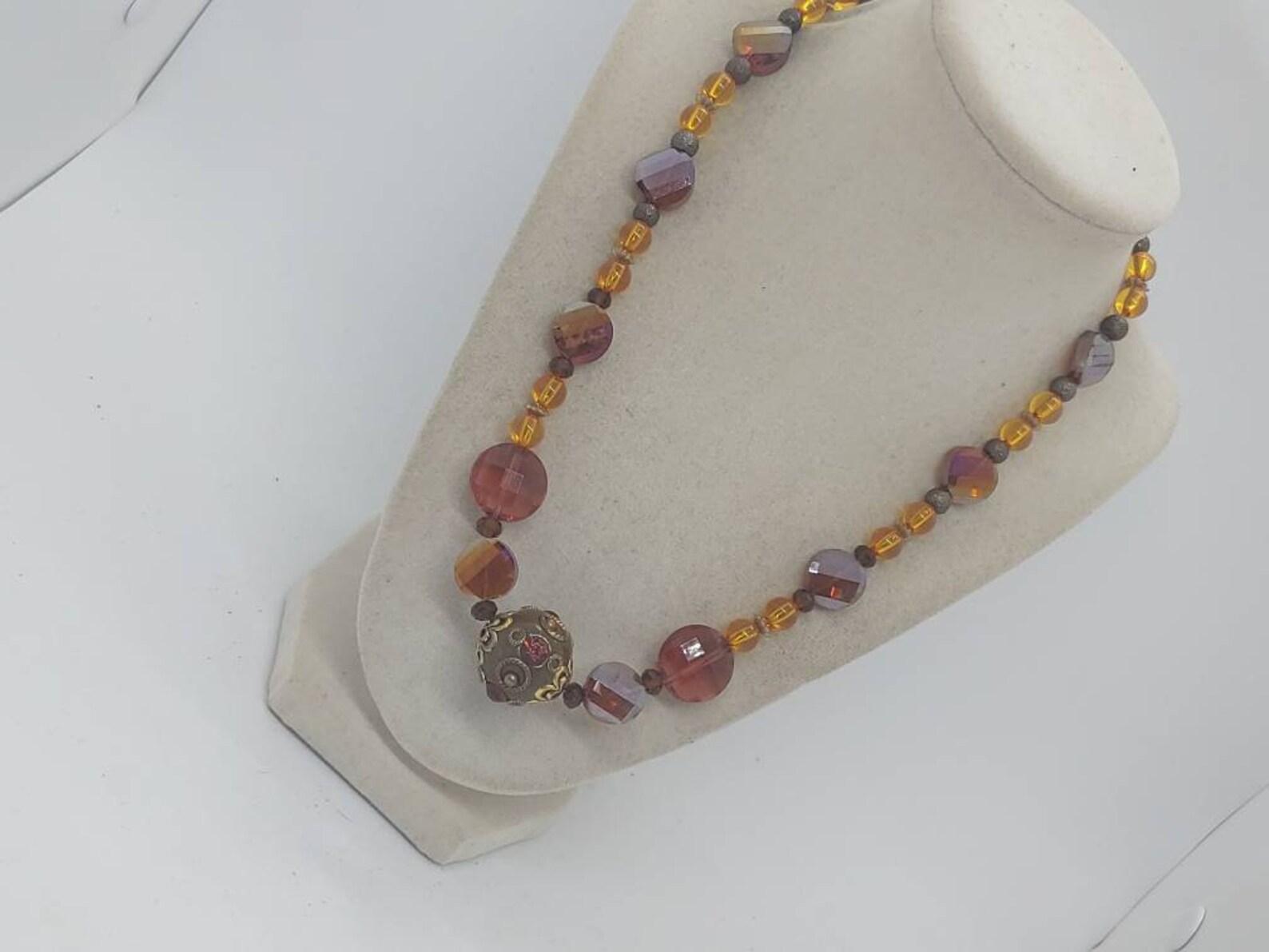 Brown Jeweled Necklace Brown Necklace for Women Jeweled - Etsy