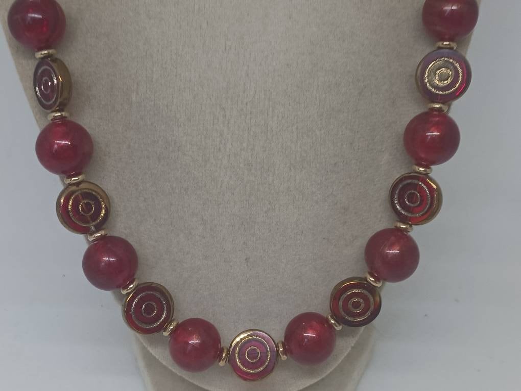 Red Necklace for Women - Red Circle Necklace - One of A Kind Necklace ...