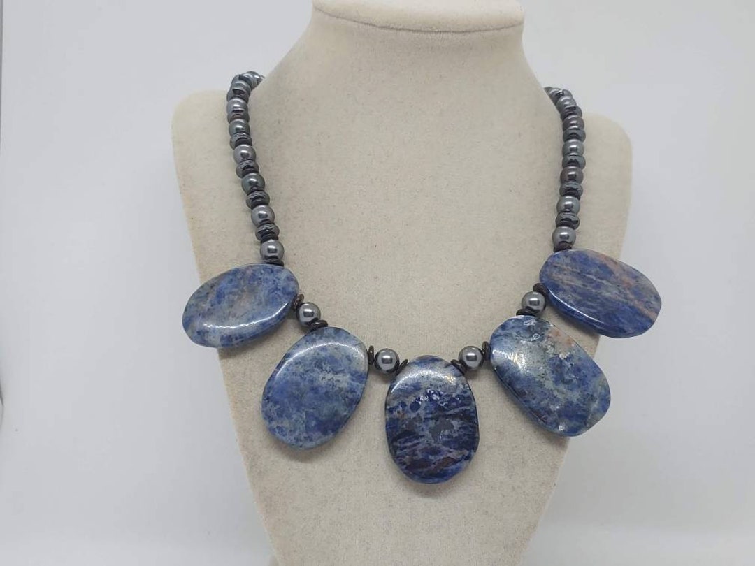 Collier Pierre Bleue Collier Sodalite Bleu Collier Pierre - Etsy France