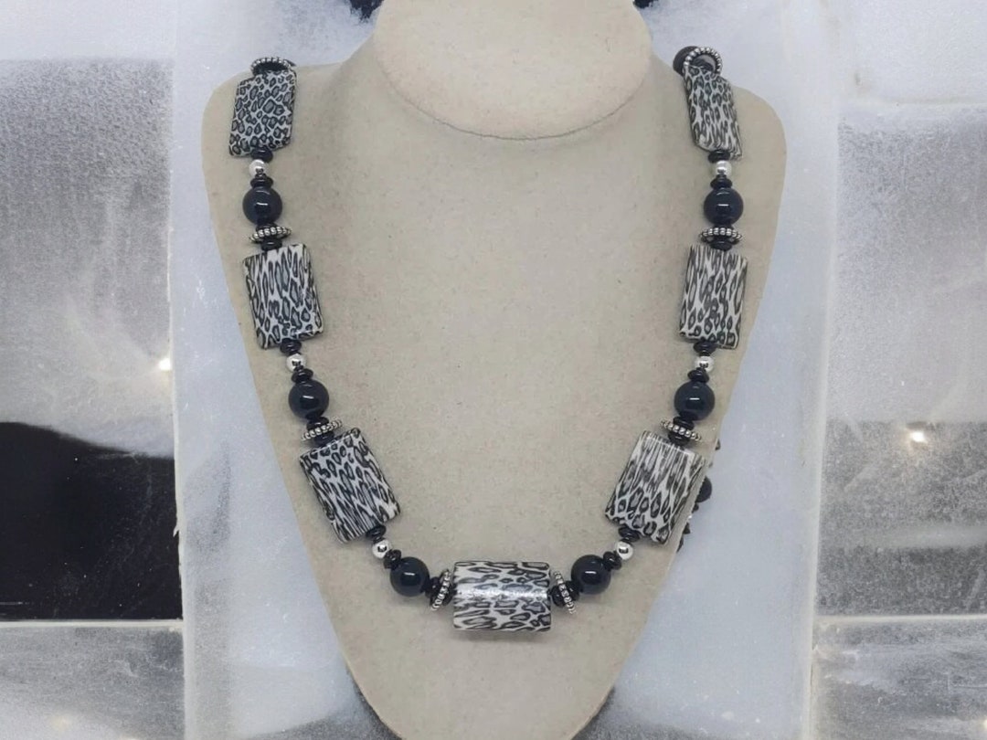 Leopard Necklace - Long Necklace - One of A Kind Necklace - Statement ...