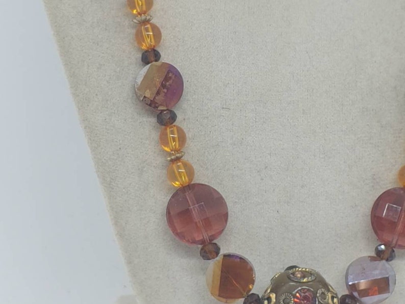 Brown Jeweled Necklace Brown Necklace for Women Jeweled - Etsy