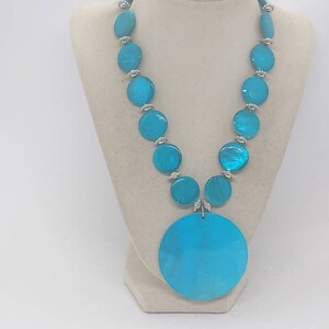 Teal Necklace for Women - Shell Necklace for Her - One of A Kind ...