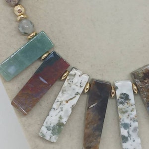 Jasper Necklace - Multicolored Jasper Necklace - One of A Kind Necklace ...