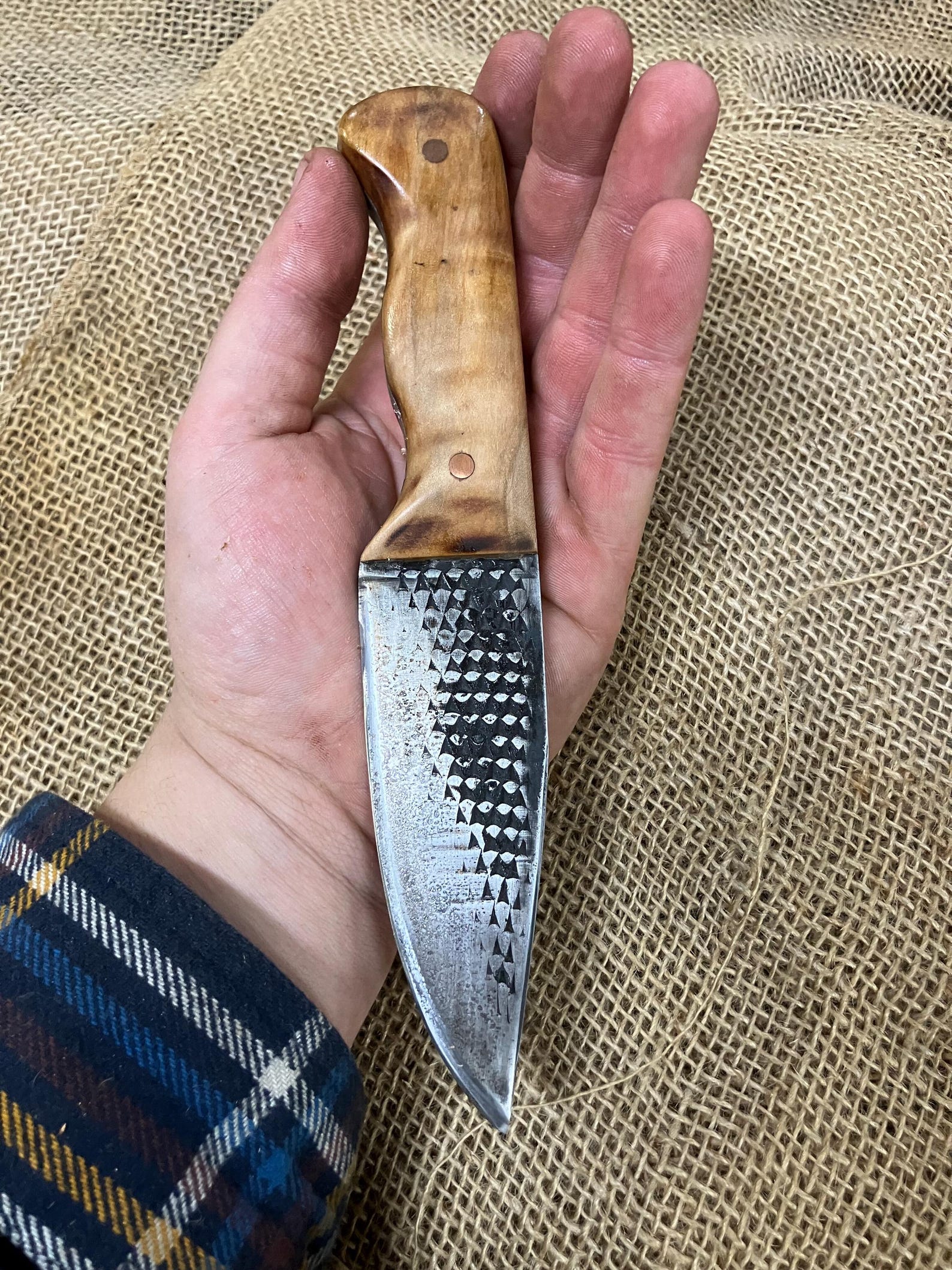 Rustic Rasp Knife Hand Forged With Maple Handle and Sheath - Etsy