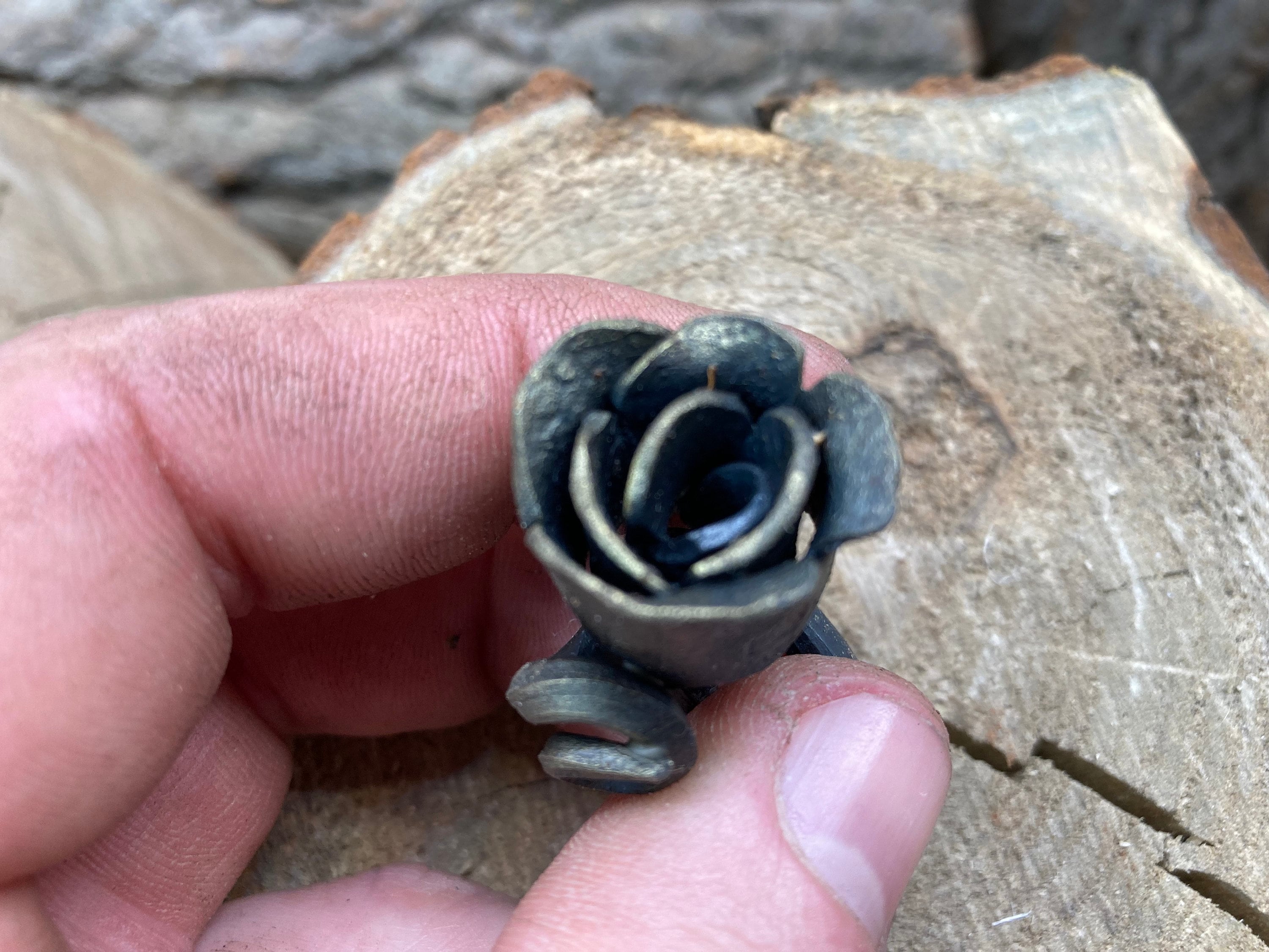 Hand Forged Miniature Rose Blacksmith Pendant/keychain - Etsy