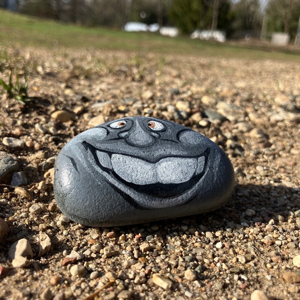 Silly Face Rock Painting - Etsy