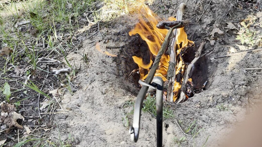 Hand-forged Squirrel Roaster – Campfire Cooking Fork With Adjustable ...