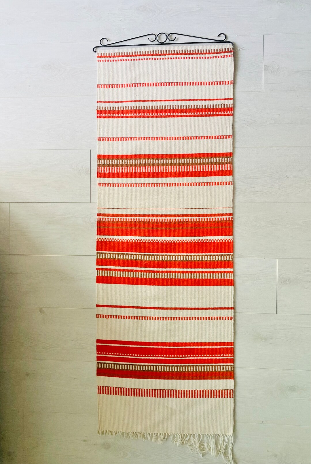 Bright and Joyful Mid Century Modern Vintage Finnish Woolen Rug (raanu ...