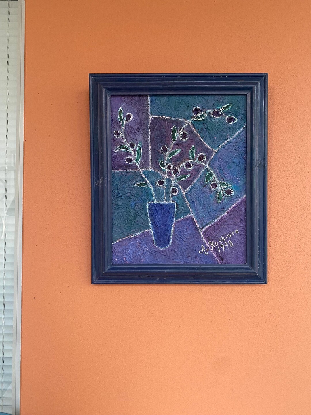Signed Finnish Abstract Oil Painting by Artist A.koskinen, 1998, Made ...