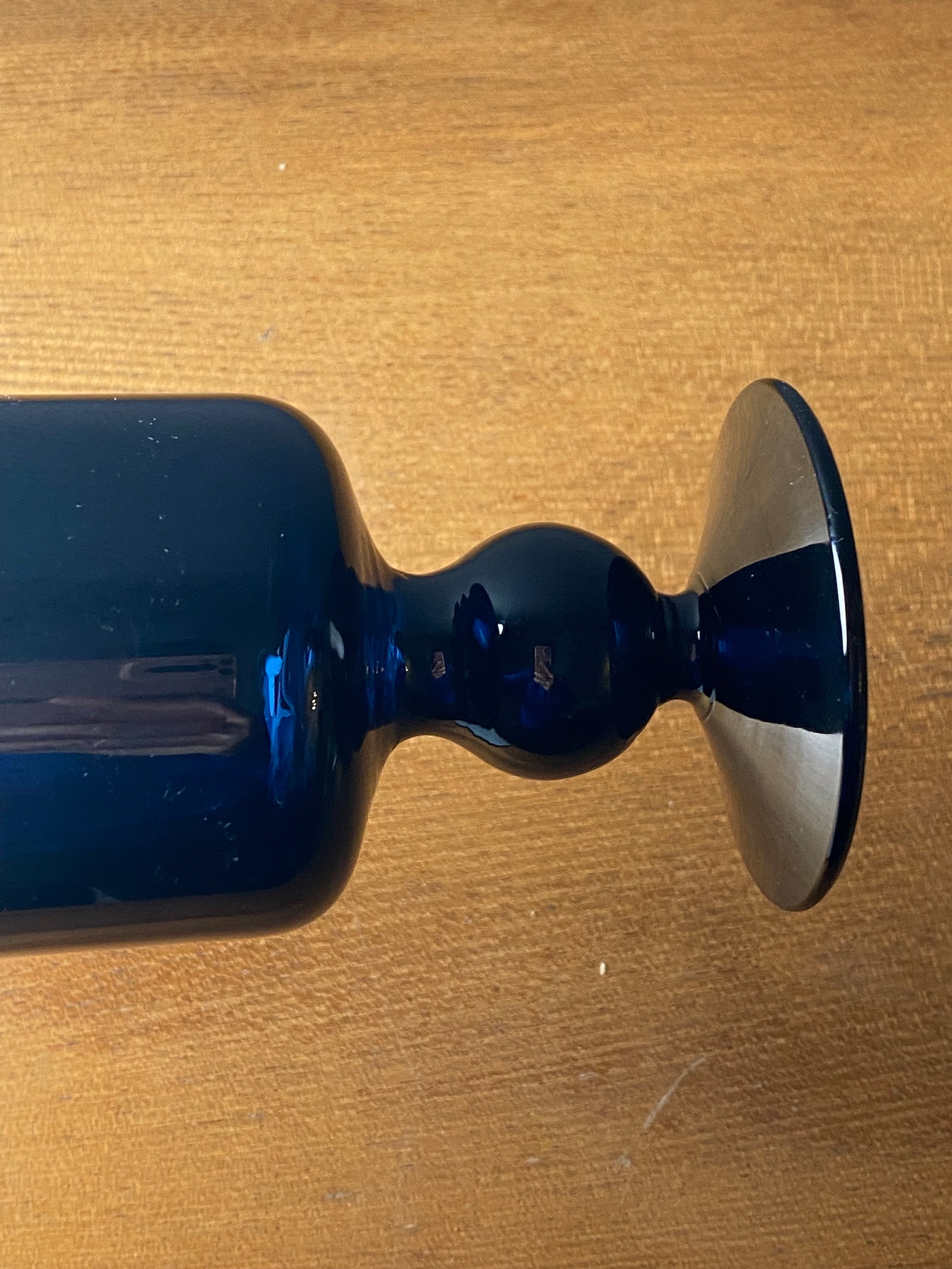 Vintage / Beautiful Blue Nuutajärvi Glass Vase 3047 Designed by Oiva ...