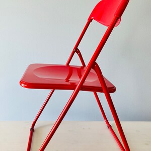Vintage Red Folding Chair Named “ Ted”made From Metal and Plastic by ...