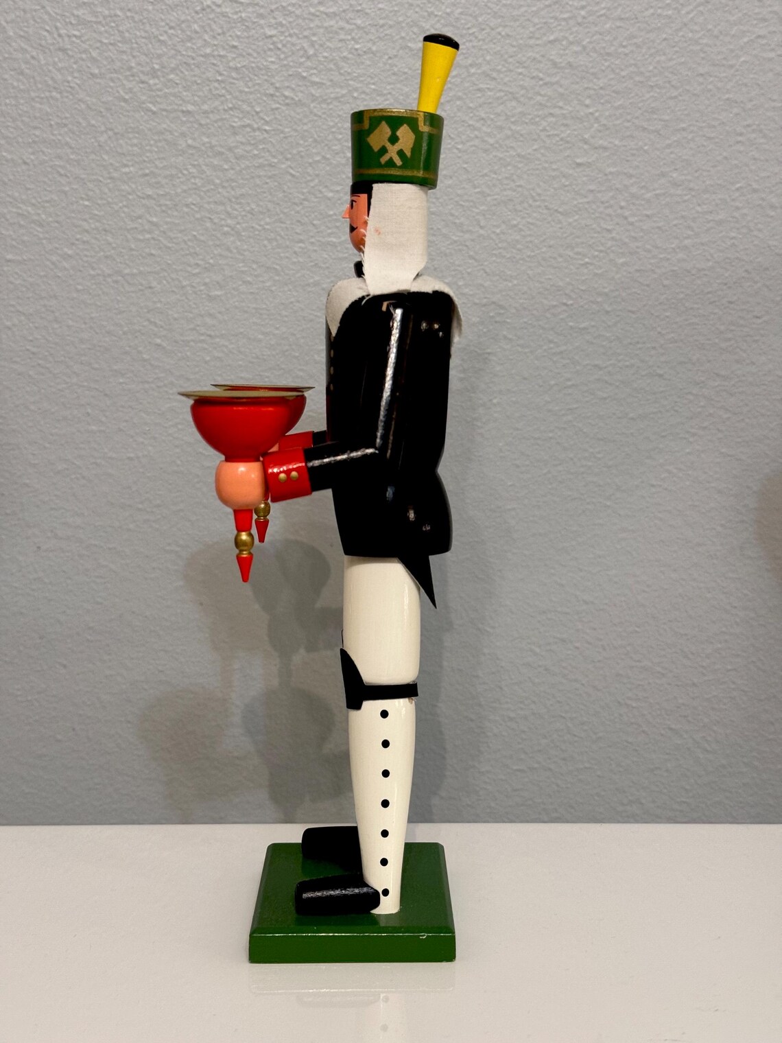 A Later 20 Century 30cm Tall Big Size Wooden Miner German Style ...
