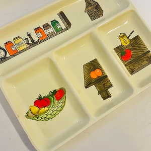 Vintage Ceramic Divided Serving Plate Tray Hand Painted, Made in Italy ...