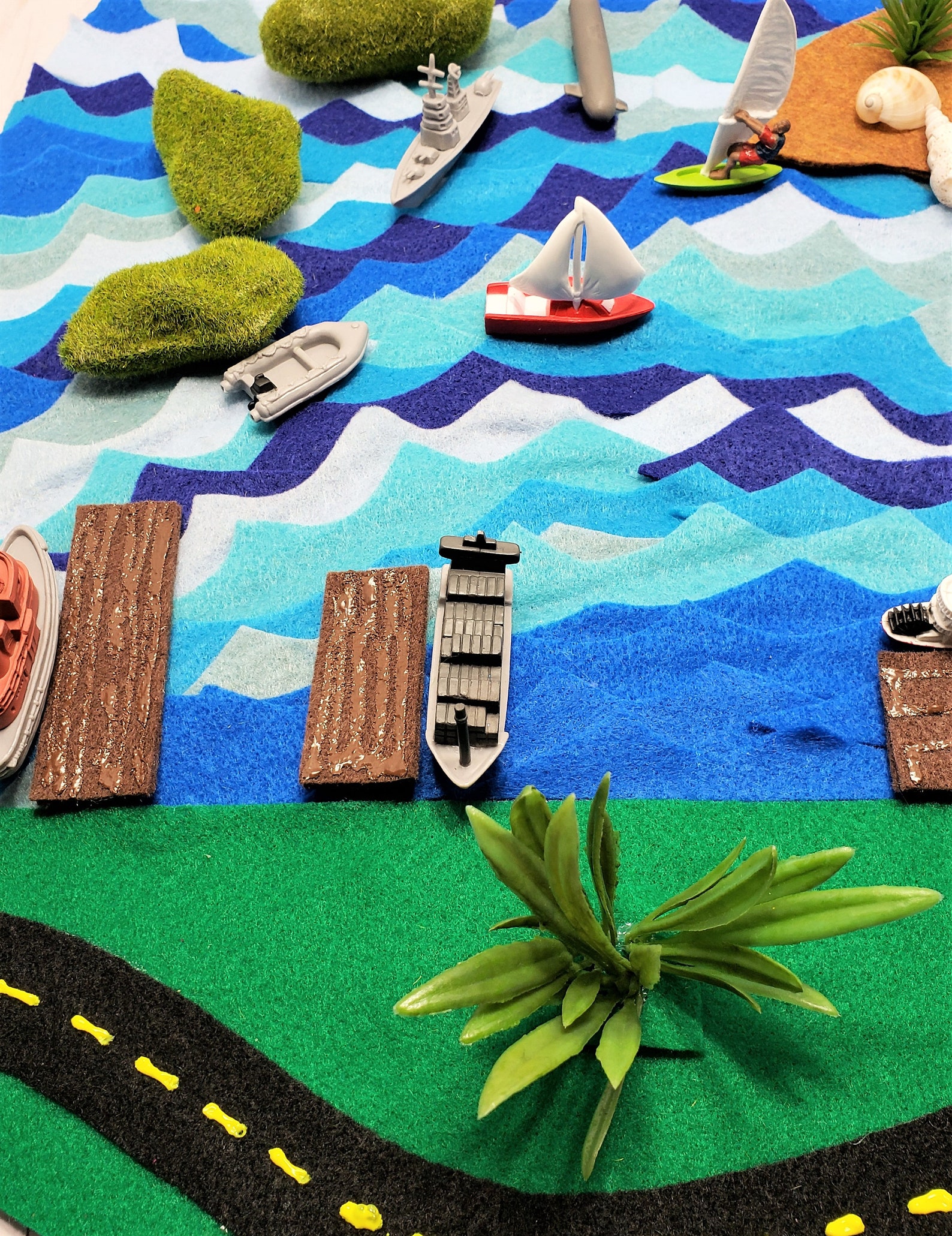 Water Vehicle Playmat Ocean Playmat Boat Felt Set 3D - Etsy