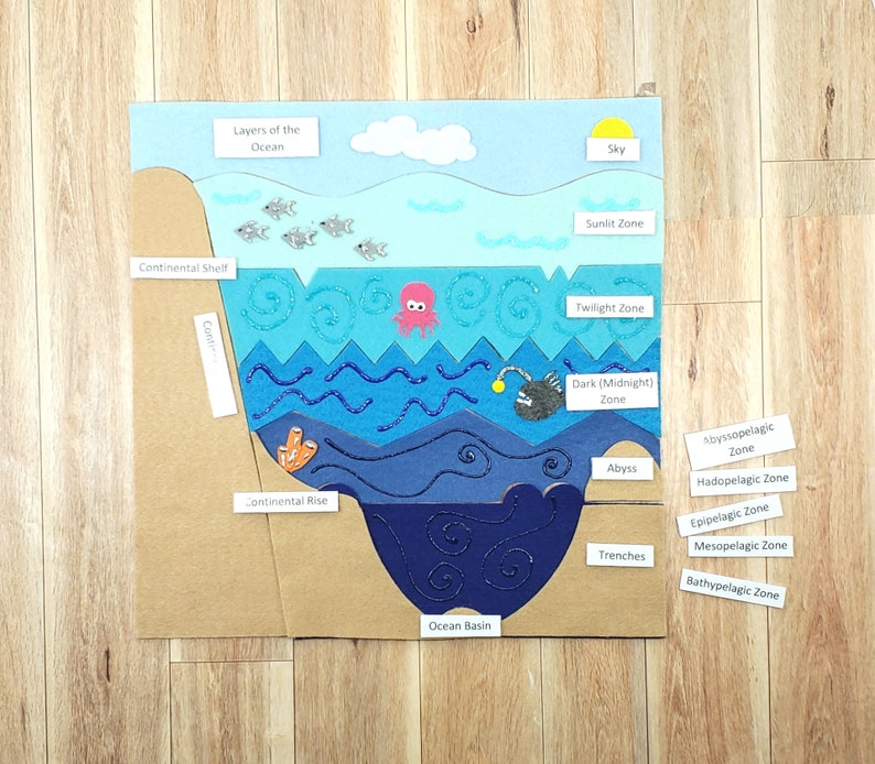 Ocean Layers Layers of the Ocean Felt Felt Board Flannel - Etsy