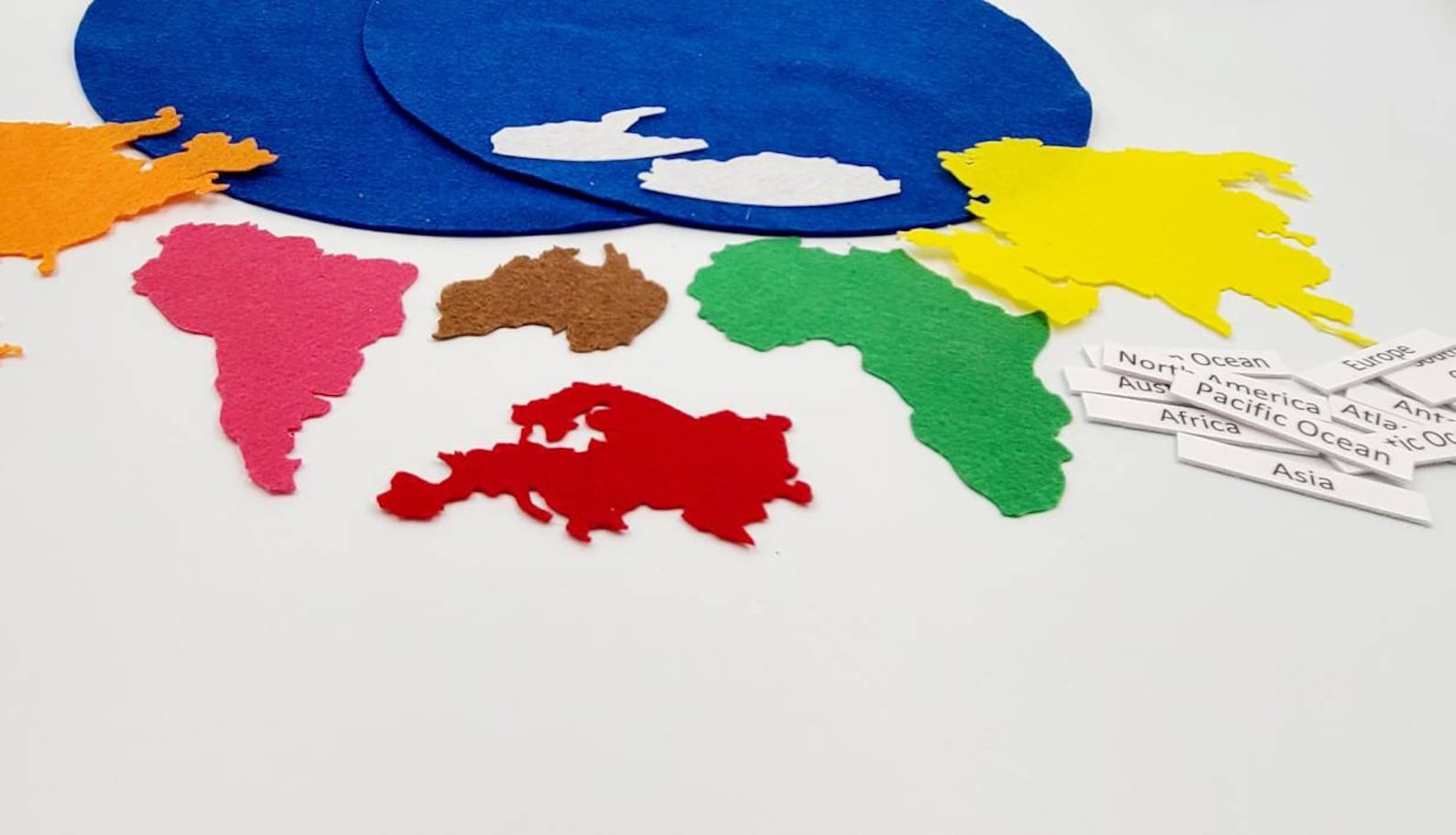 Continent Felt Set | Montessori Continents - Etsy