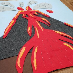 Giant Volcano Felt Set, Wall Volcano Felt Board, Homeschool Science ...