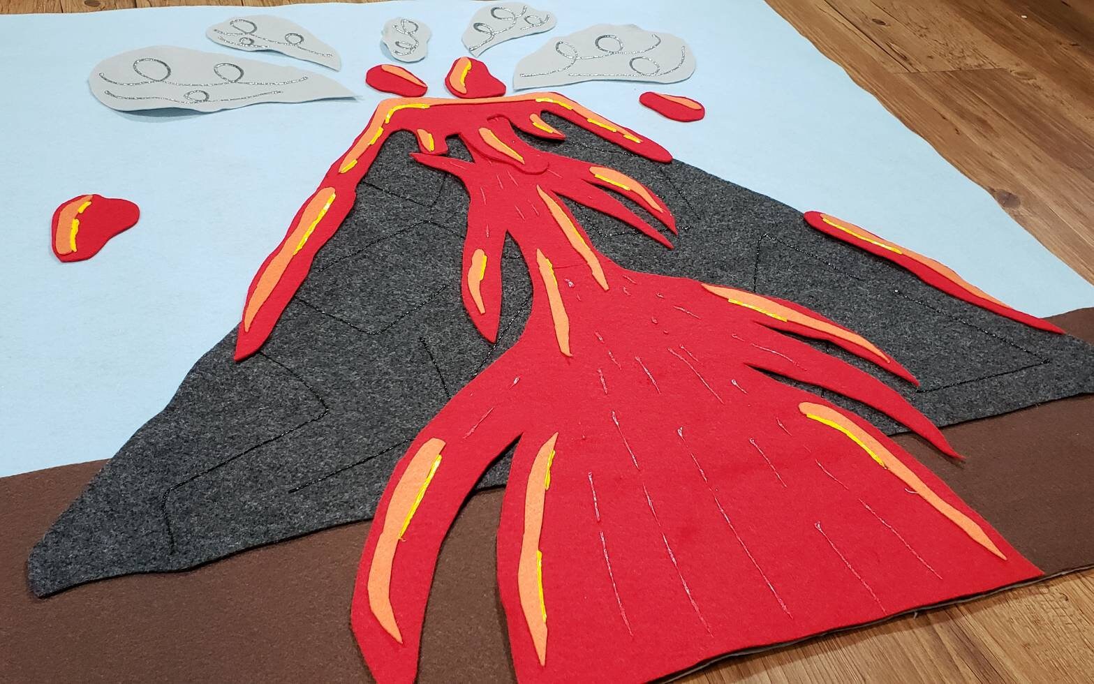 Giant Volcano Felt Set Wall Volcano Felt Board Homeschool - Etsy Canada