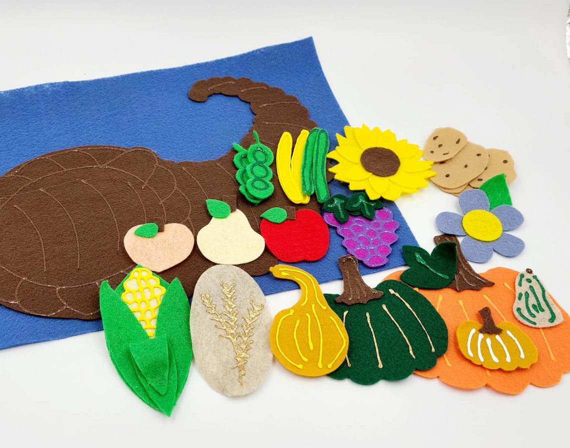 Cornucopia Felt Model Set: Harvest Fruits & Vegetables - Etsy