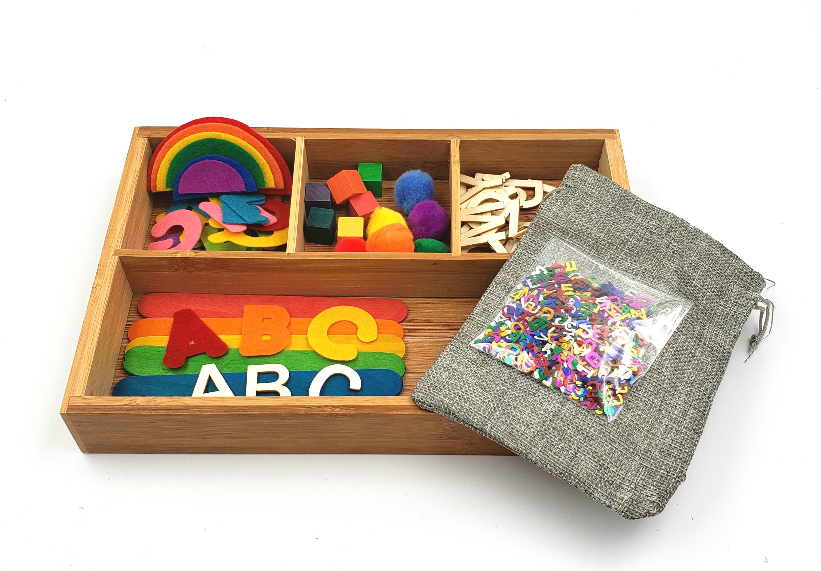 Alphabet Loose Parts Alphabet Tuff Tray Rainbow Small | Etsy